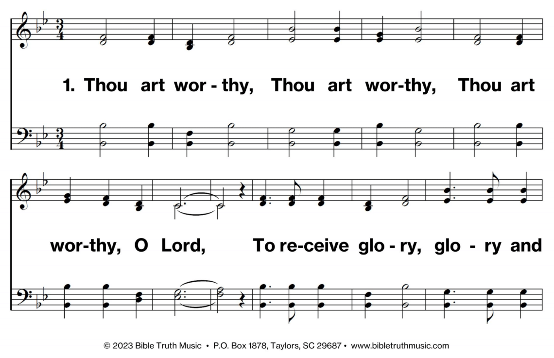 17 – Thou Art Worthy – Screen Display – DOWNLOAD – Bible Truth Music