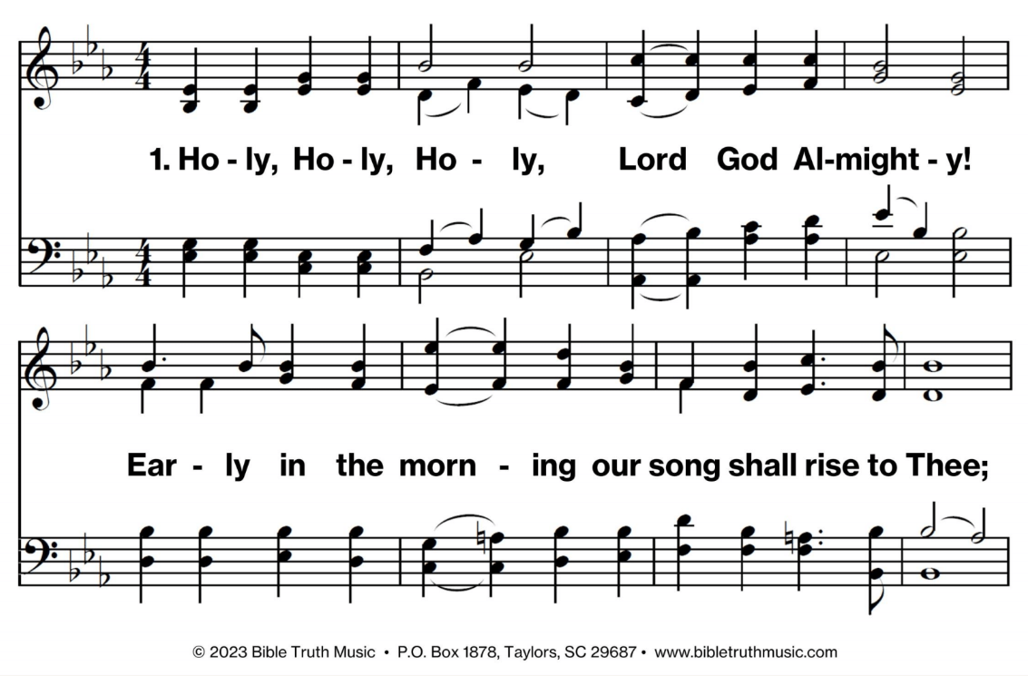 2 – Holy, Holy, Holy – Screen Display – DOWNLOAD – Bible Truth Music