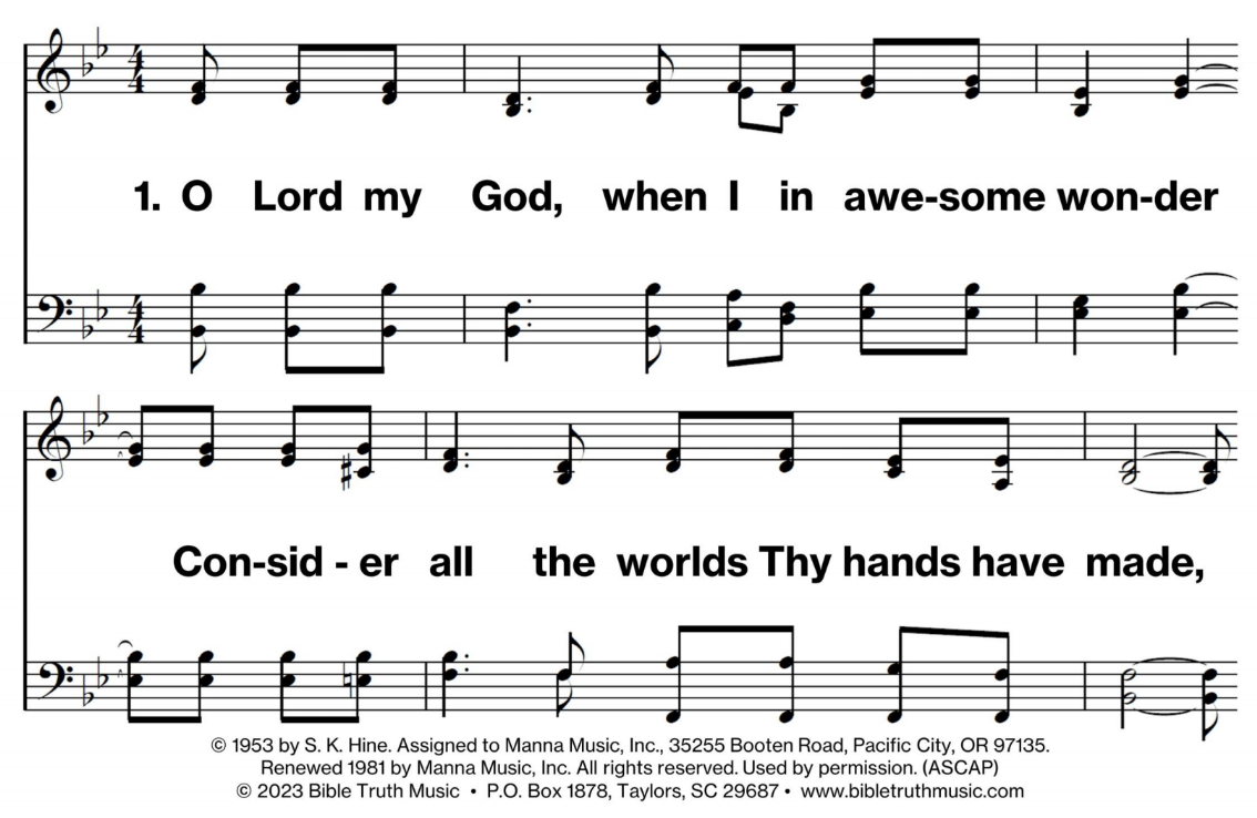 22 – How Great Thou Art – Screen Display – DOWNLOAD – Bible Truth Music