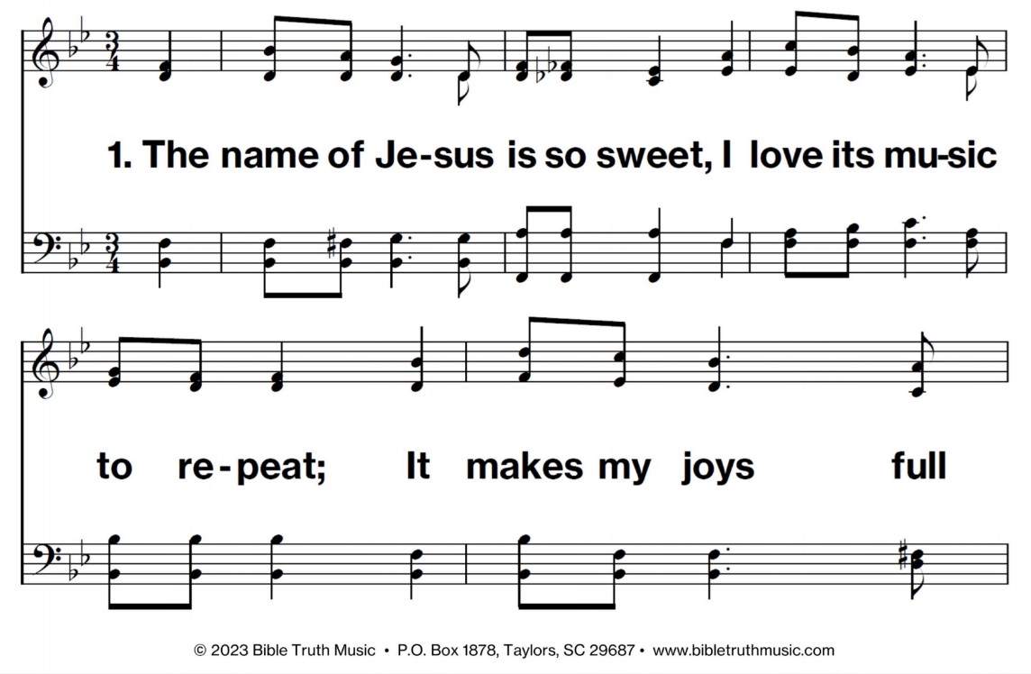 61 – The Name Of Jesus – Screen Display – DOWNLOAD – Bible Truth Music