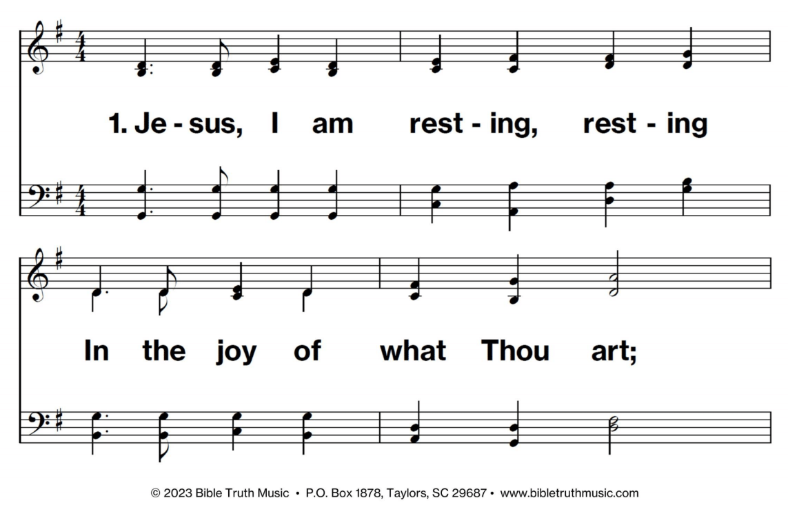 74 – Jesus I Am Resting, Resting – DOWNLOAD – Bible Truth Music